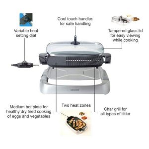 2000W Compact Health Grill Fast, Kenwood Healthy Cooking - Moov Africa